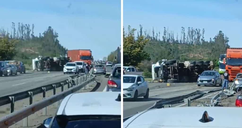 Accidente Vial en Ruta 68: Camión Volcado Deja Dos Heridos