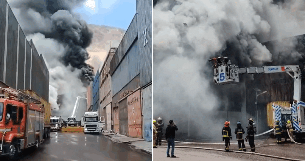 Incendio Descontrolado en la Zofri de Iquique: Bomberos Luchan por ...